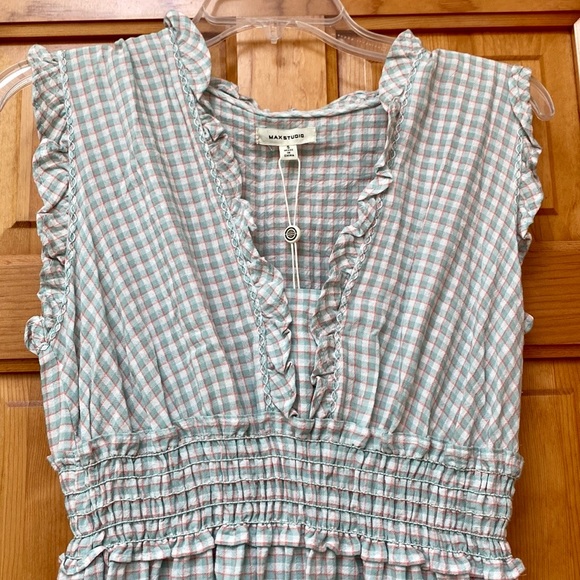 Max Studio | Dresses | Nwt Max Studio Smocked Gingham Maxi Dress | Poshmark